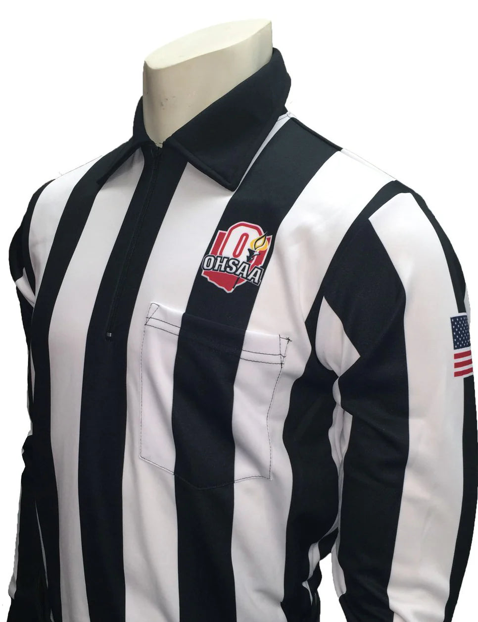 Ohio (OHSAA) Smitty 2 1/4" Stripe Football Referee Long Sleeve Shirt ...