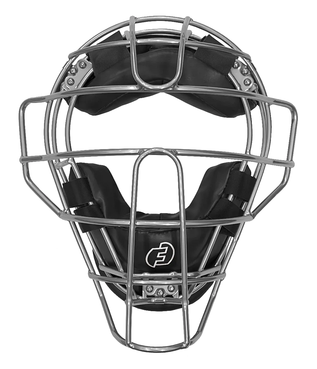 Force3 Defender V2 Silver Umpire Mask - Black Pads | Gerry Davis Sports