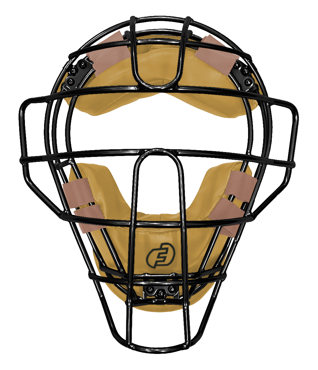 Force3 Defender V2 Black Umpire Mask - Black Pads | Gerry Davis Sports