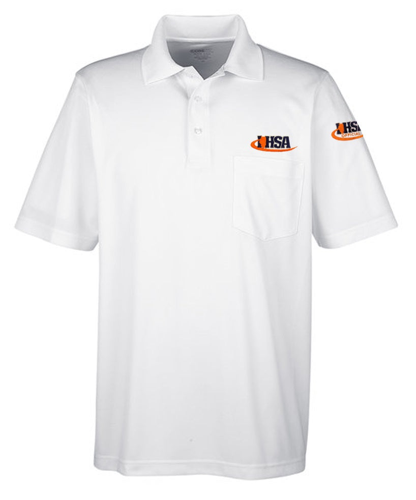 White Moisture Wicking Referee Shirt w/ Pocket (IHSA) | Gerry Davis Sports
