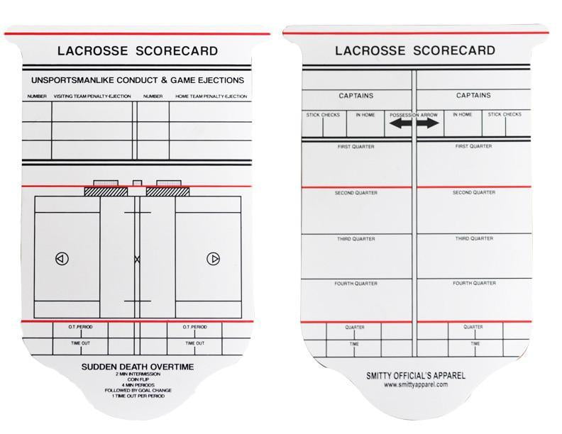 Smitty Erasable Lacrosse Referee Scorecard | Gerry Davis Sports