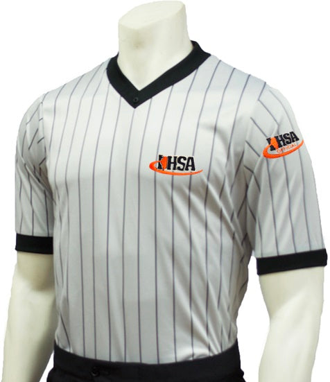 Smitty Elite Interlock Gray Pinstripe Referee Shirt (IHSA) | Gerry ...